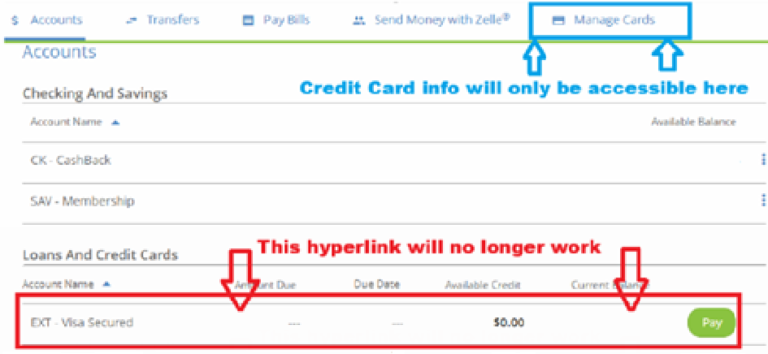 Important Update: Credit Card Access Is Moving in Online Banking | 360 ...